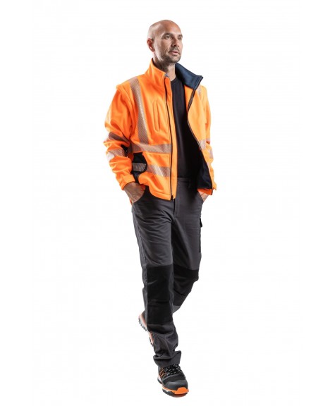 SOFTSHELL HAUTE VISIBILITE TREGANA RECYCLEE 3 COUCHES - Sécuritop