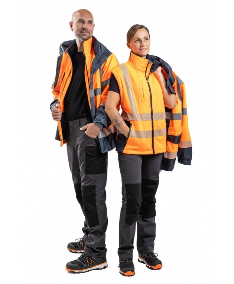 SOFTSHELL HAUTE VISIBILITE TREGANA RECYCLEE 3 COUCHES - Sécuritop